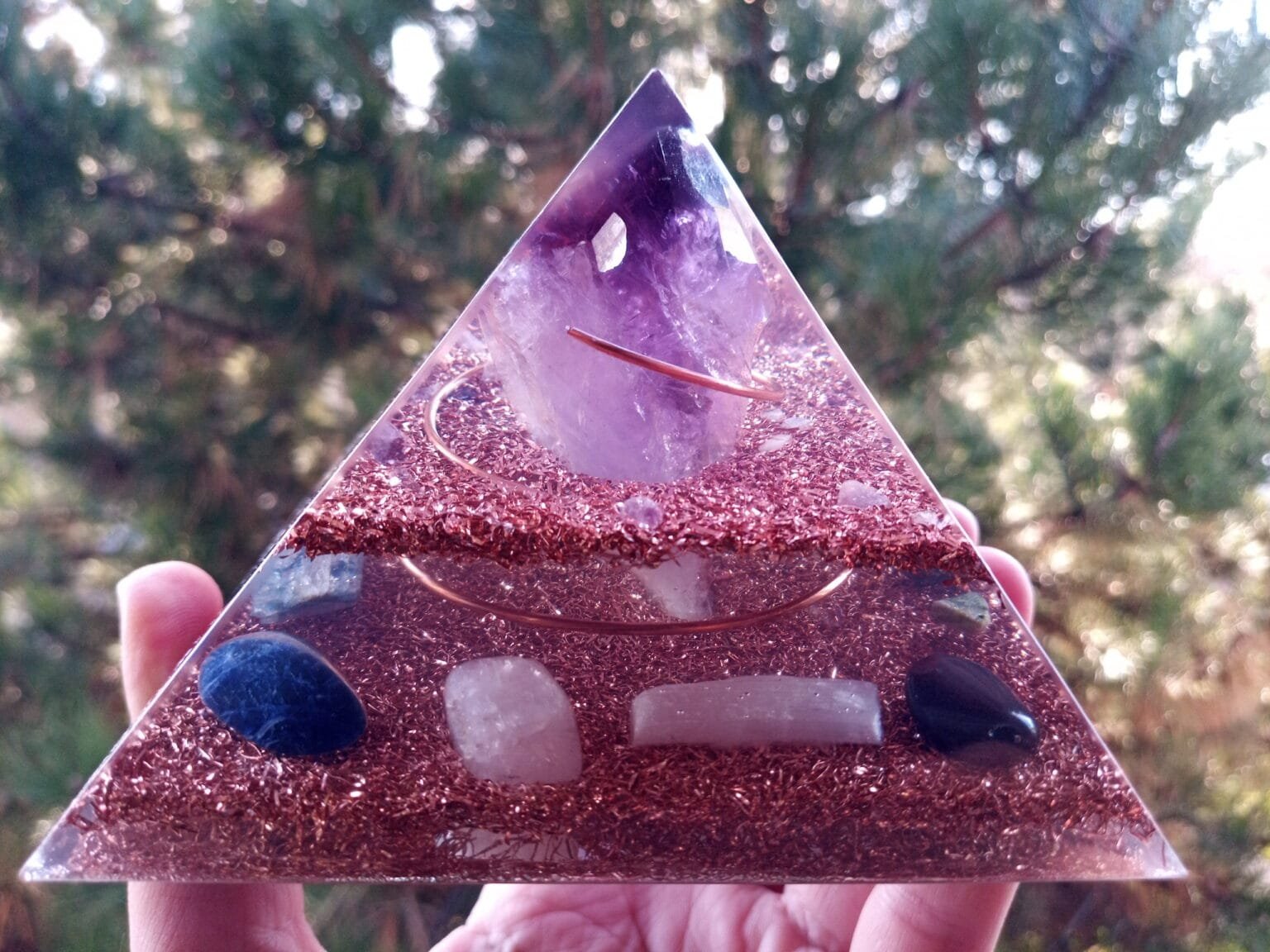 Amethyst Orgone Pyramid - Fifth Element Orgone