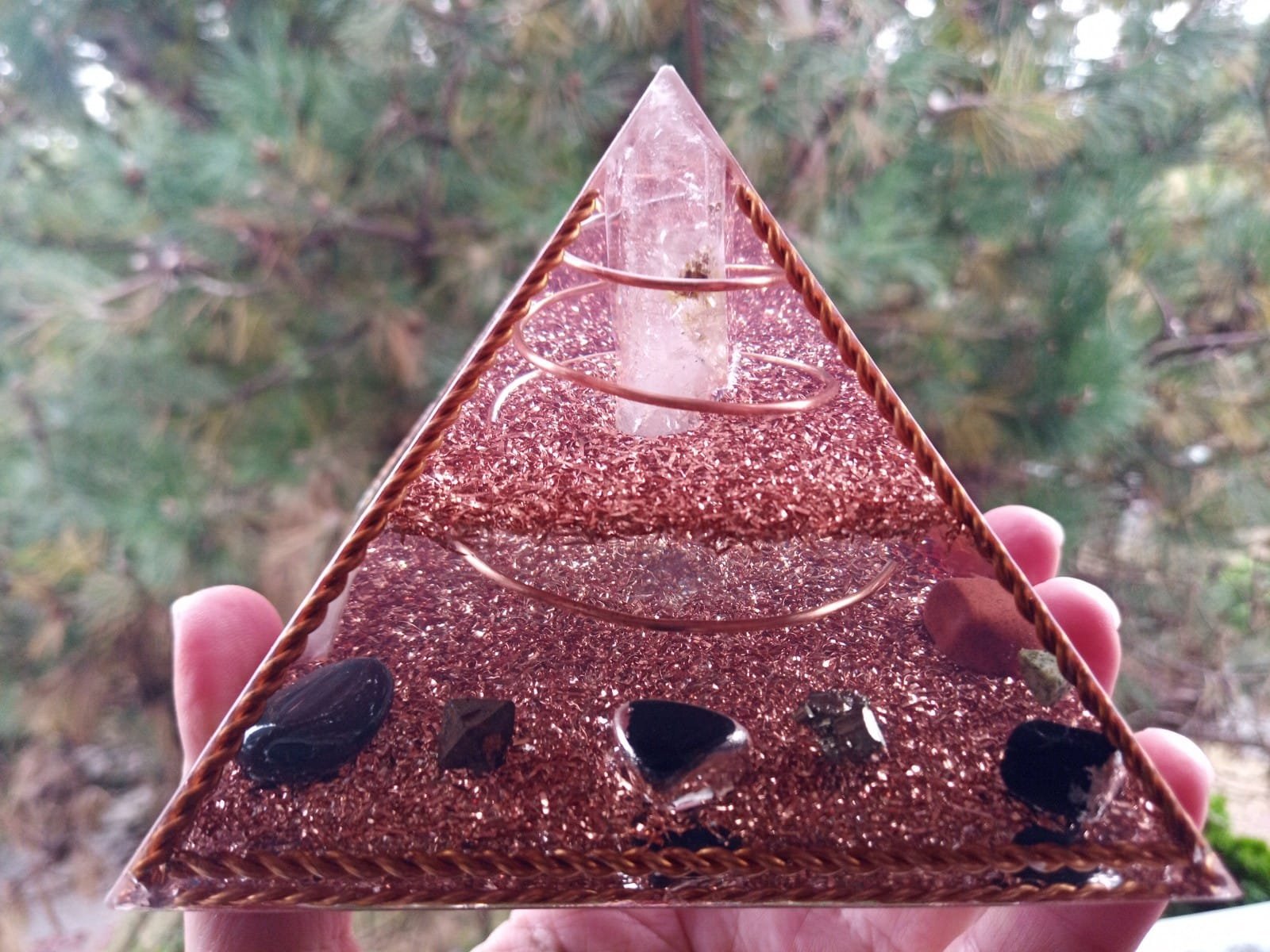 Copper Frame Orgone Pyramid - Fifth Element Orgone